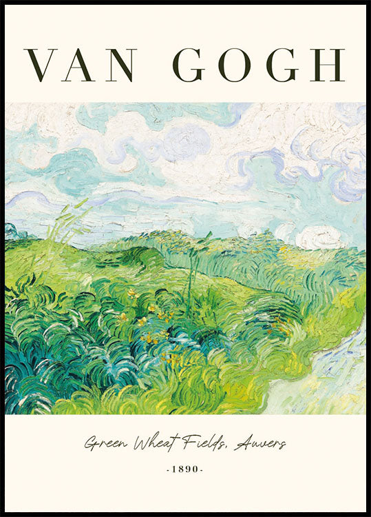 Affiche de Vincent van Gogh - Champs de blé verts, Auvers | Posterbox